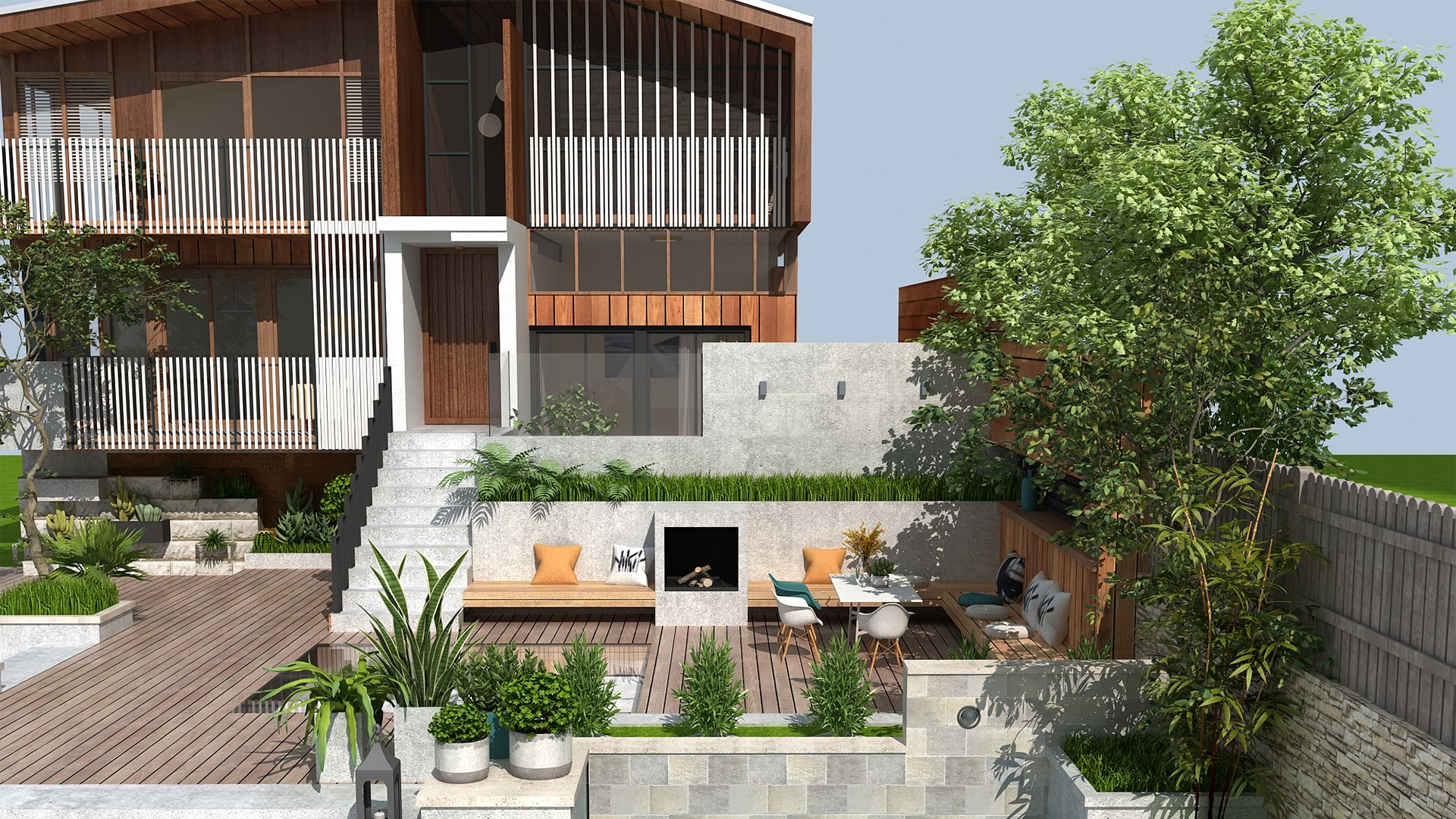 3D MODERN Courtyard - TurboSquid 2244696
