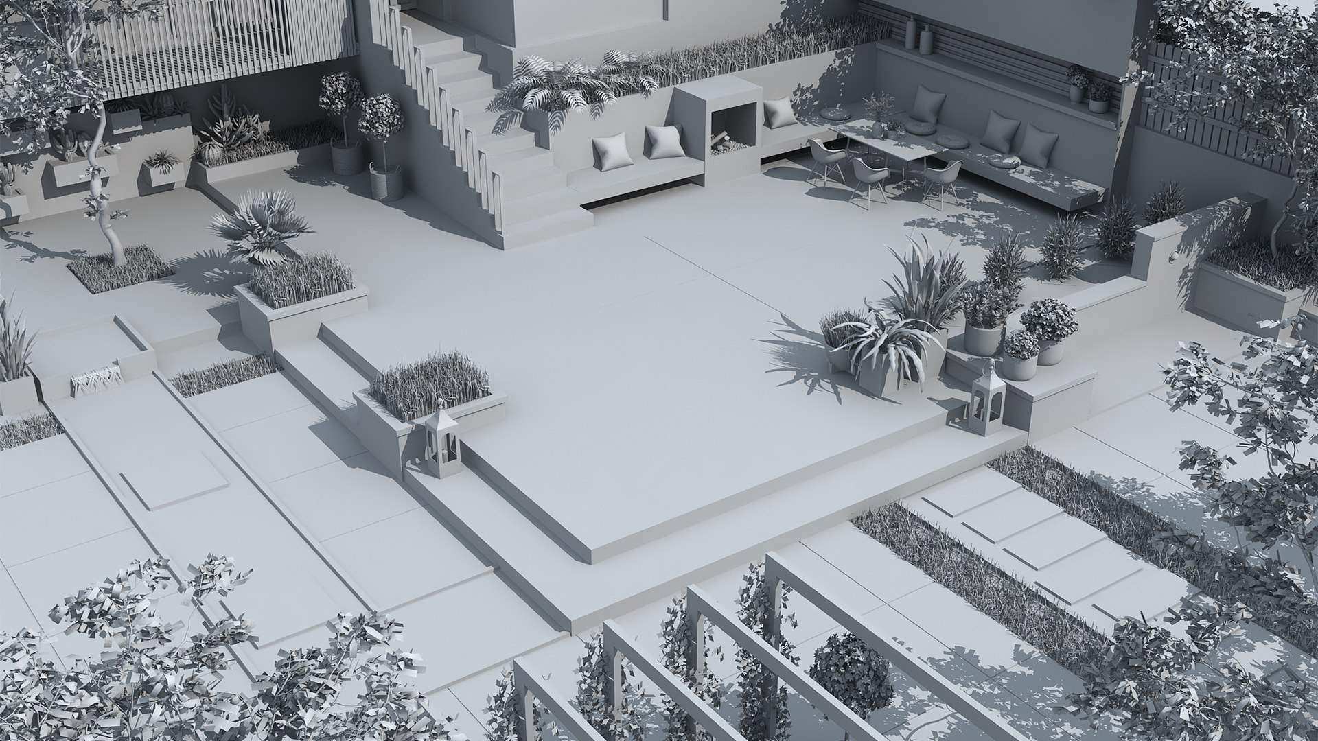 3D MODERN Courtyard - TurboSquid 2244696