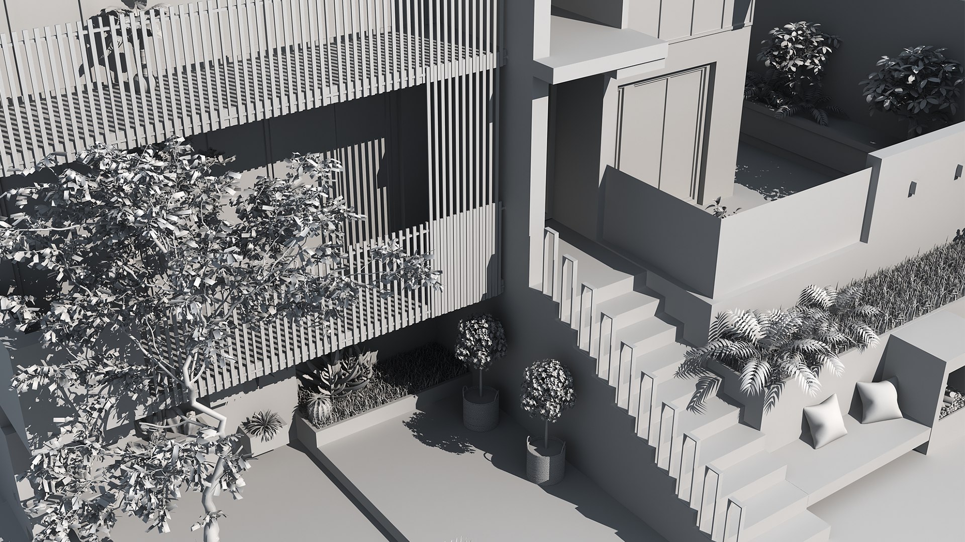 3D MODERN Courtyard - TurboSquid 2244696