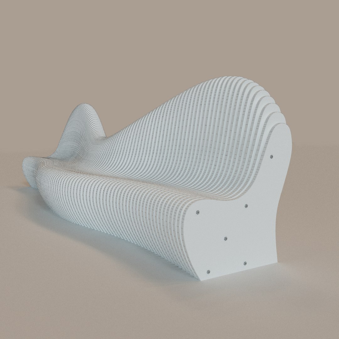 3d Parametric Bench Wave Model