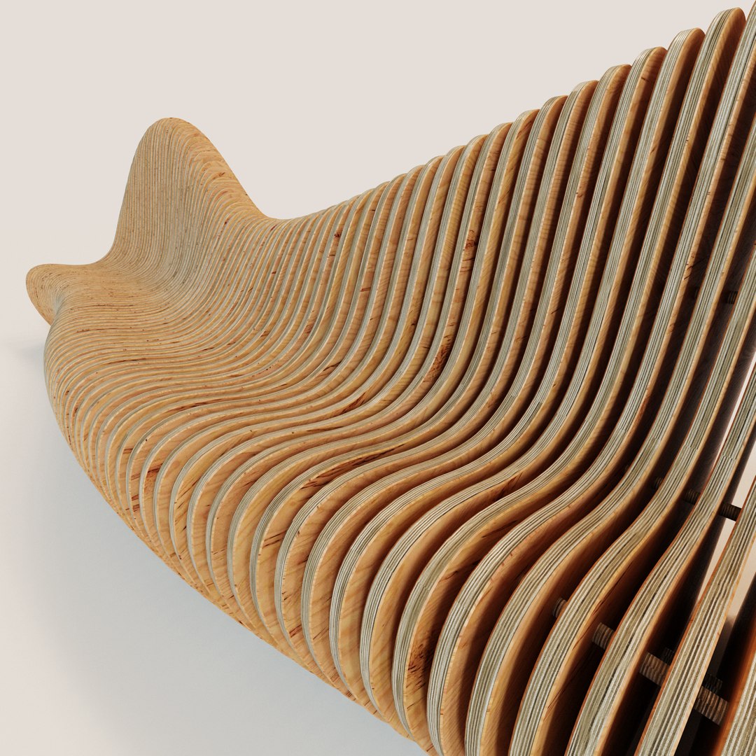 3d Parametric Bench Wave Model