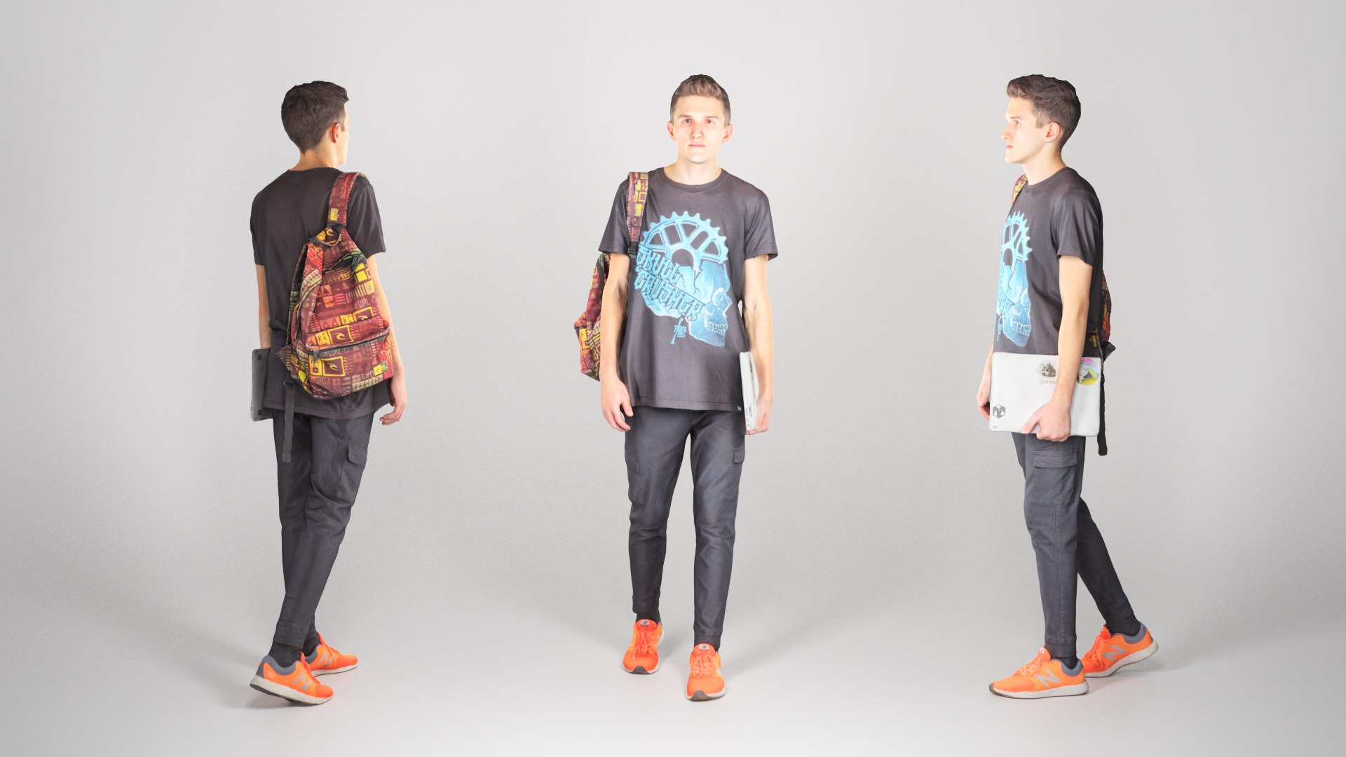 3D scanned man backpack laptop - TurboSquid 1475844