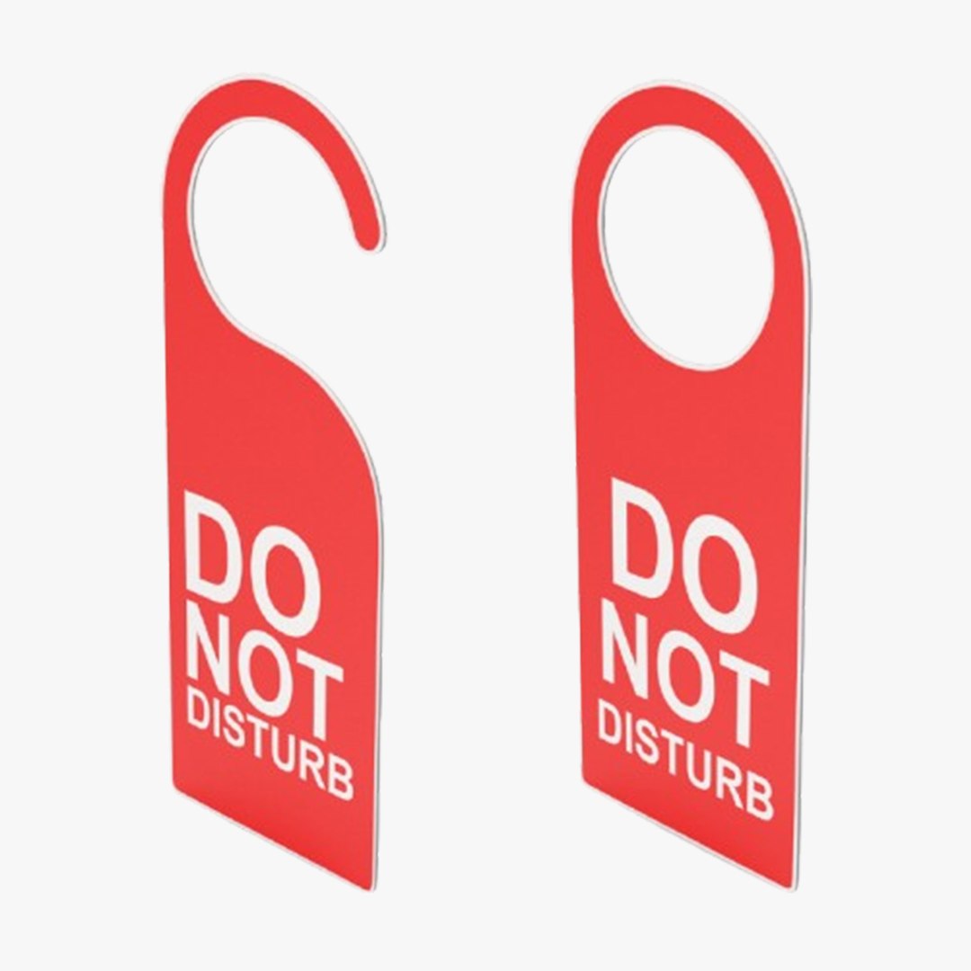 Hotel Room Door Tag Do Not Distrub 3D Model - TurboSquid 2283968