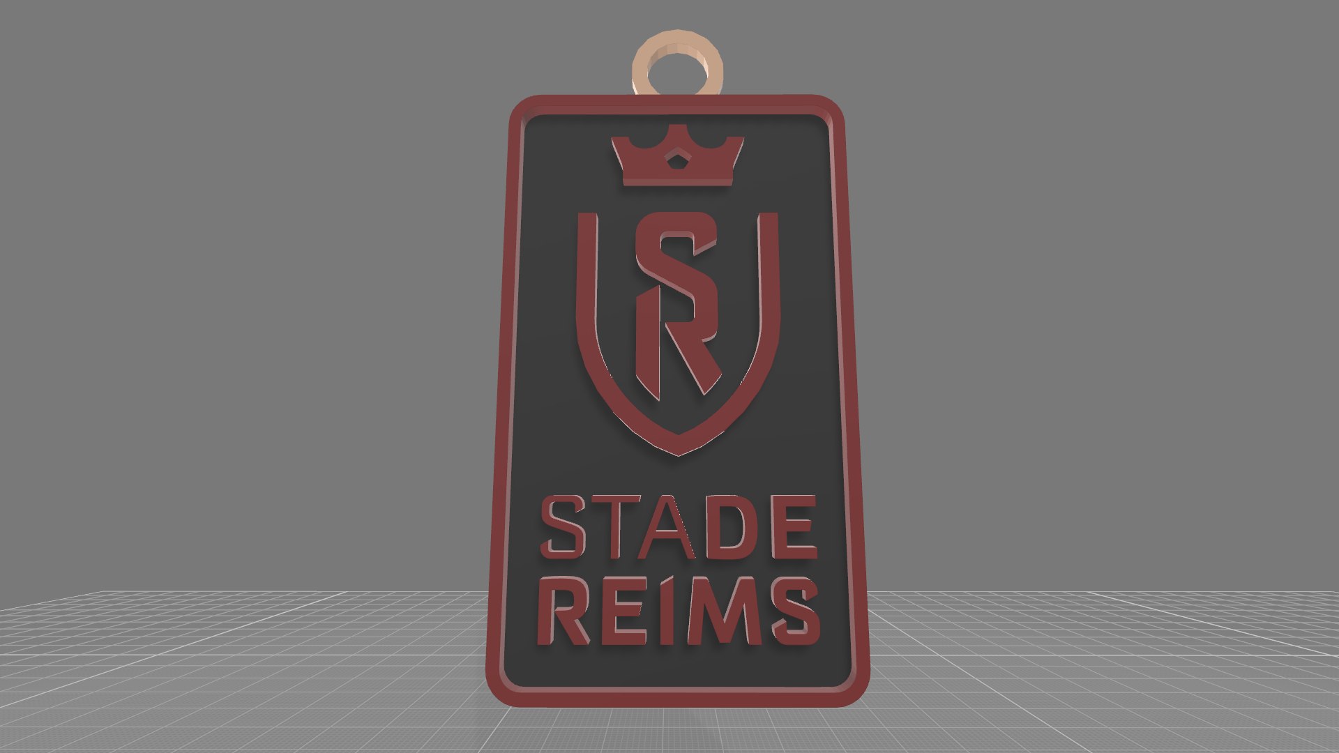 3D Stade De Reims Logo Team Printable And Renderable Keychan Model ...