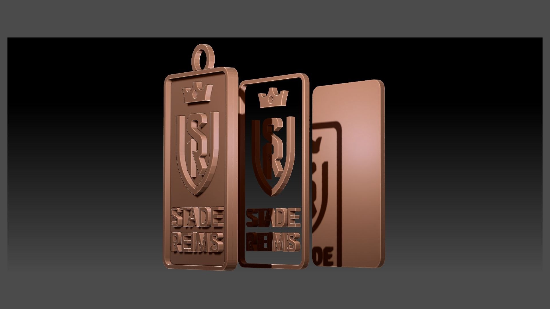 3D Stade De Reims Logo Team Printable And Renderable Keychan Model ...