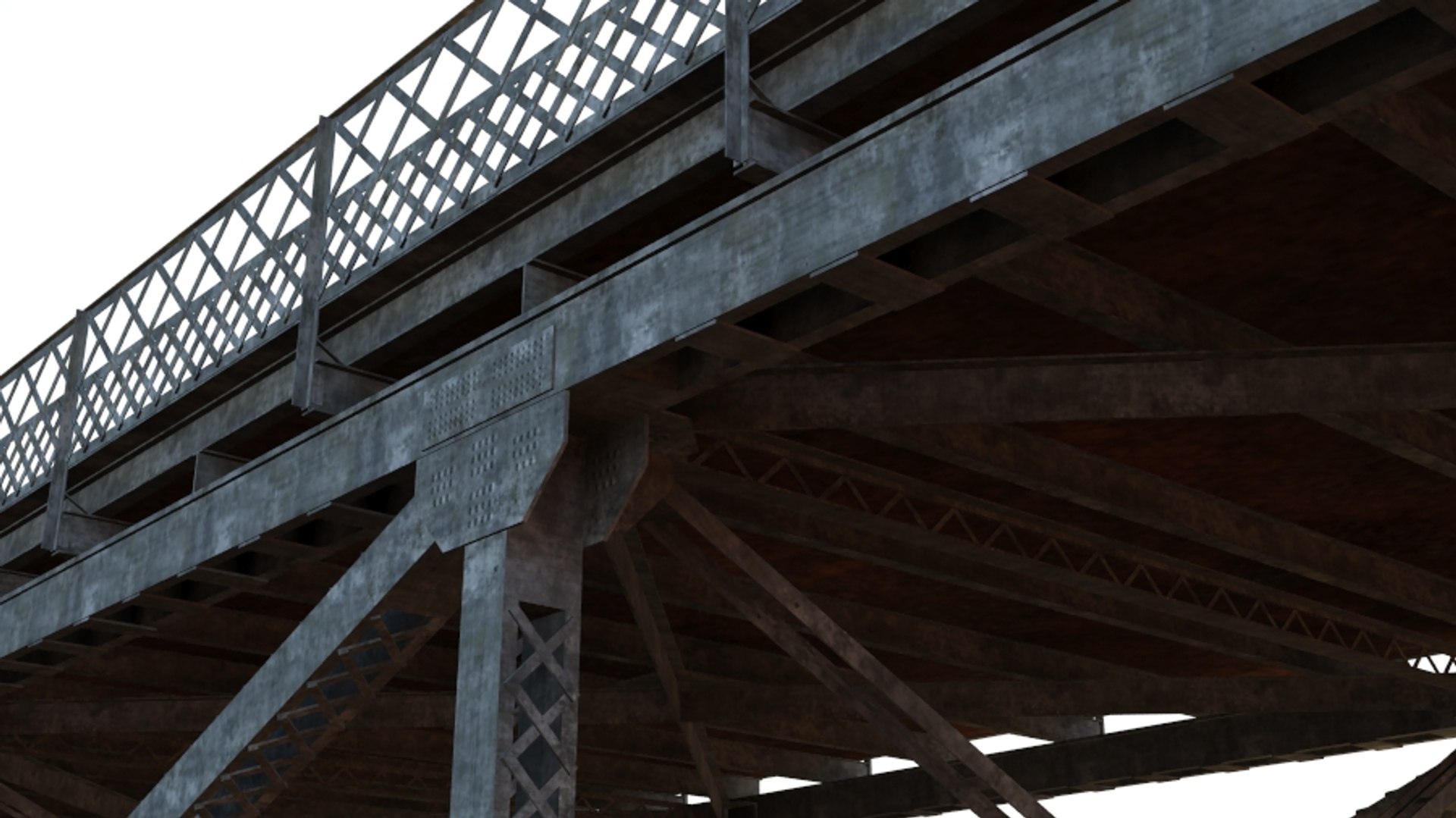 3D old steel bridge model - TurboSquid 1269895