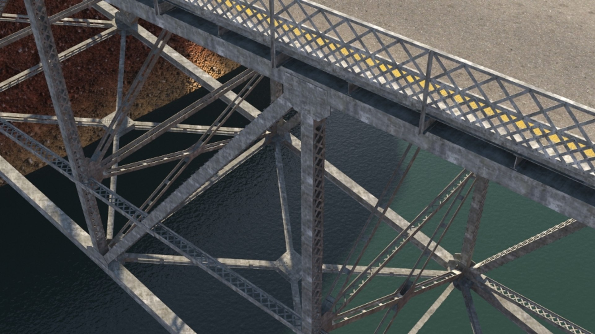 3D old steel bridge model - TurboSquid 1269895