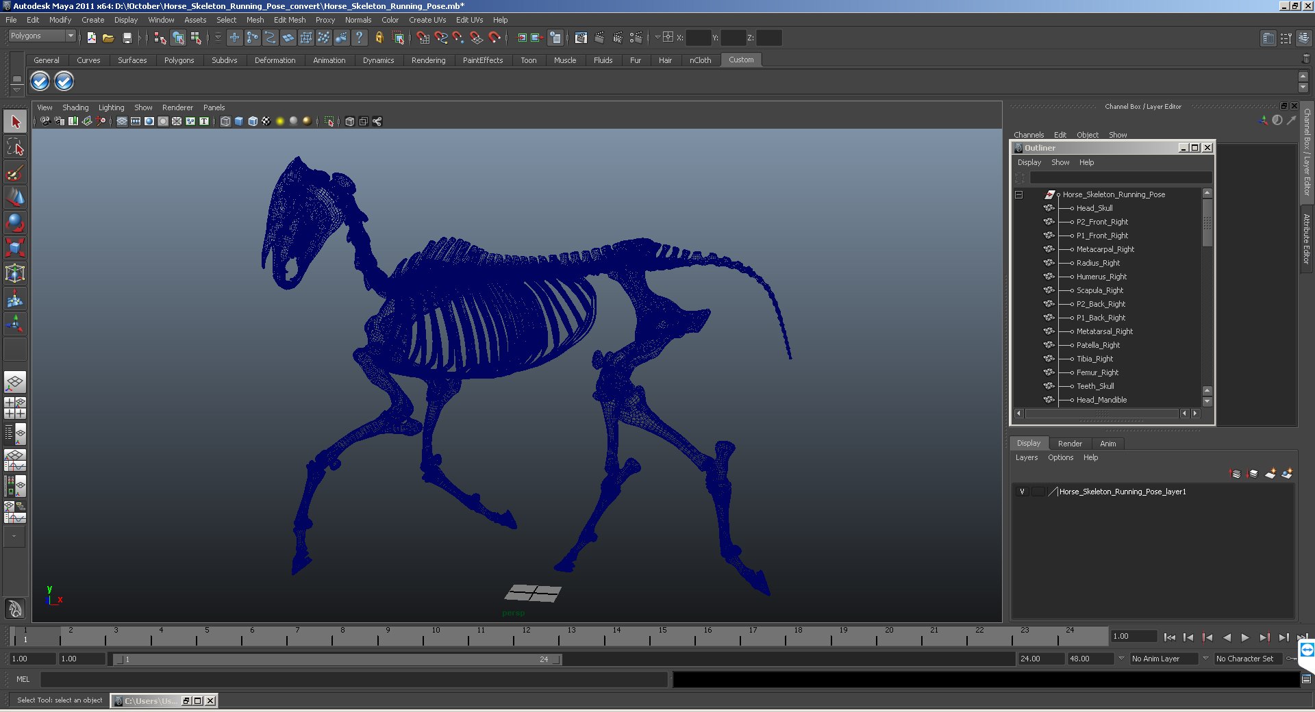 Horse Skeleton Running Pose 3D - TurboSquid 1345091