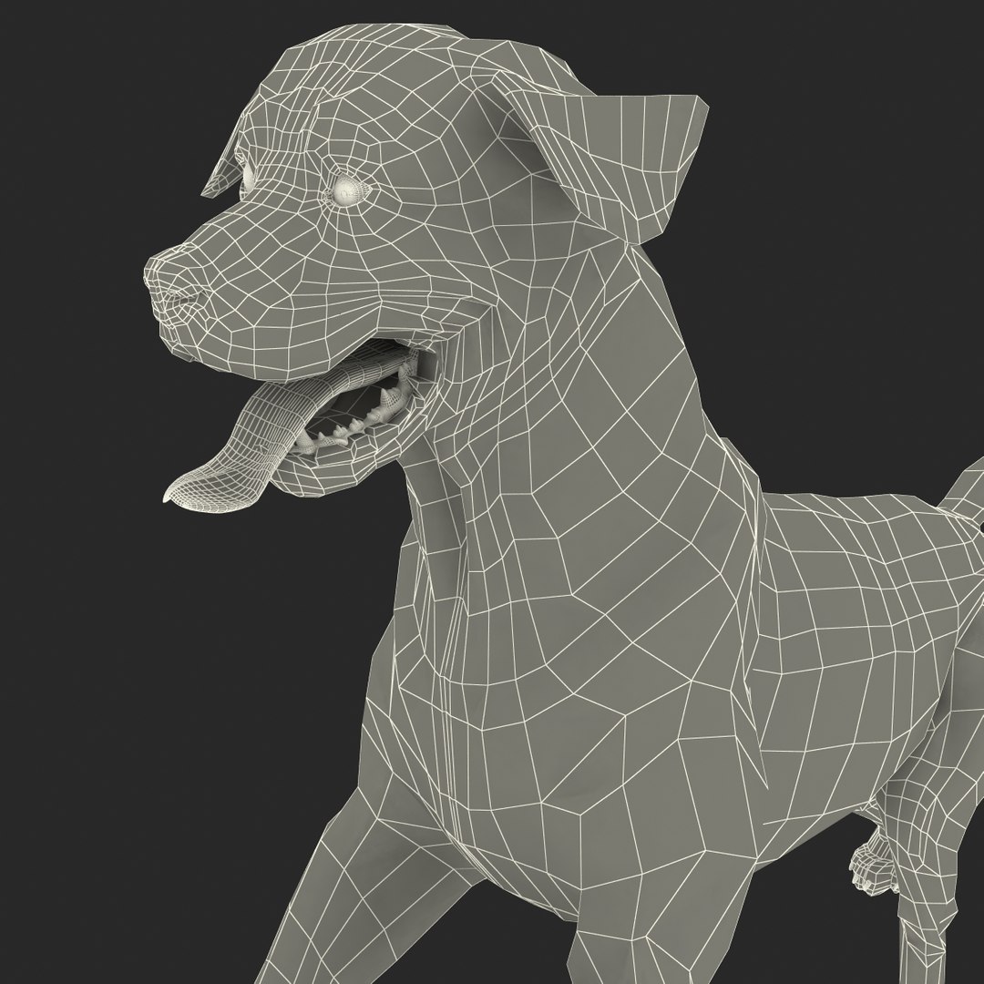 3d model rottweiler pose 2