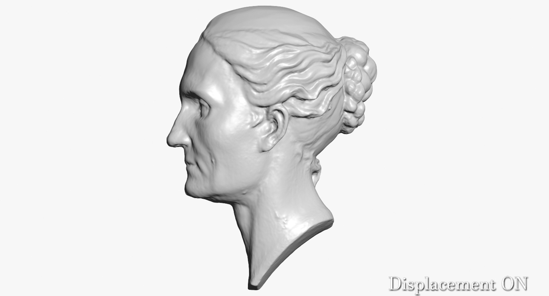 3d Bas Relief Woman Face Model