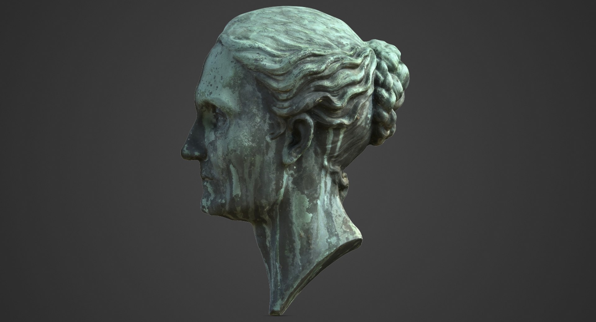 3d Bas Relief Woman Face Model