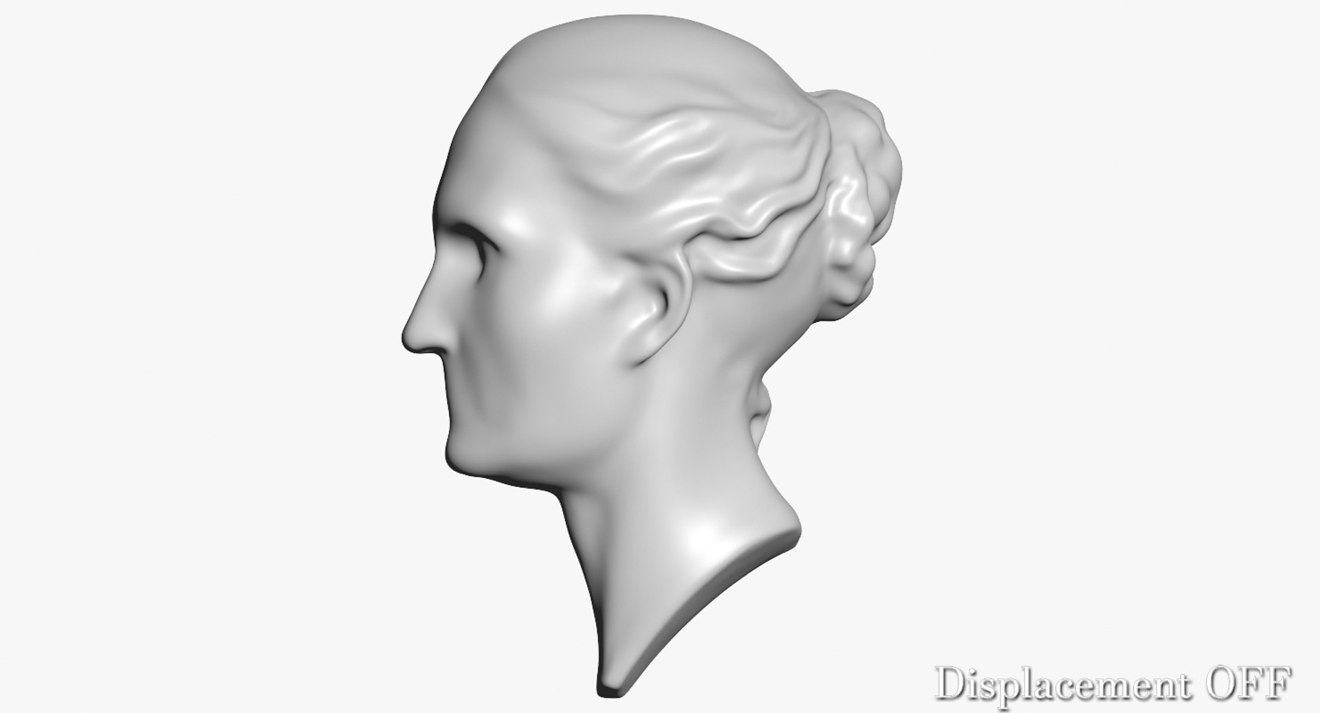 3d Bas Relief Woman Face Model