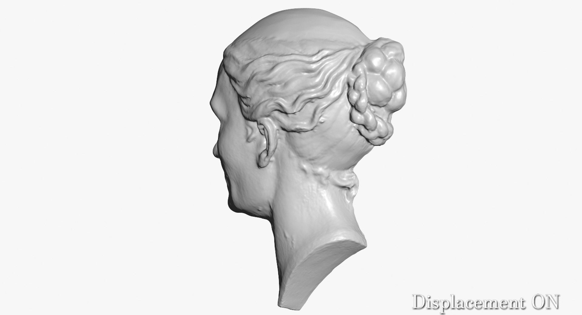 3d Bas Relief Woman Face Model