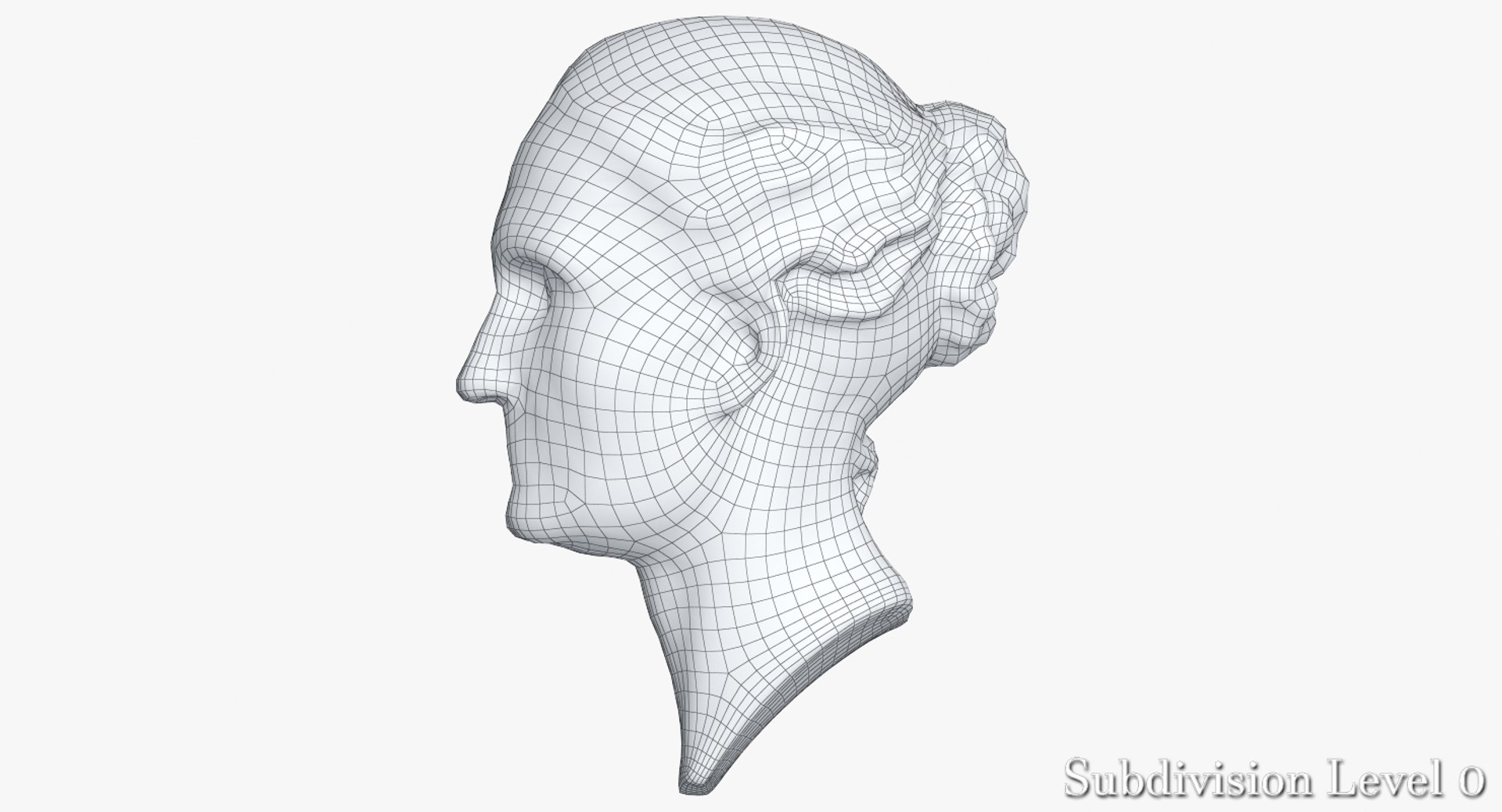 3d Bas Relief Woman Face Model