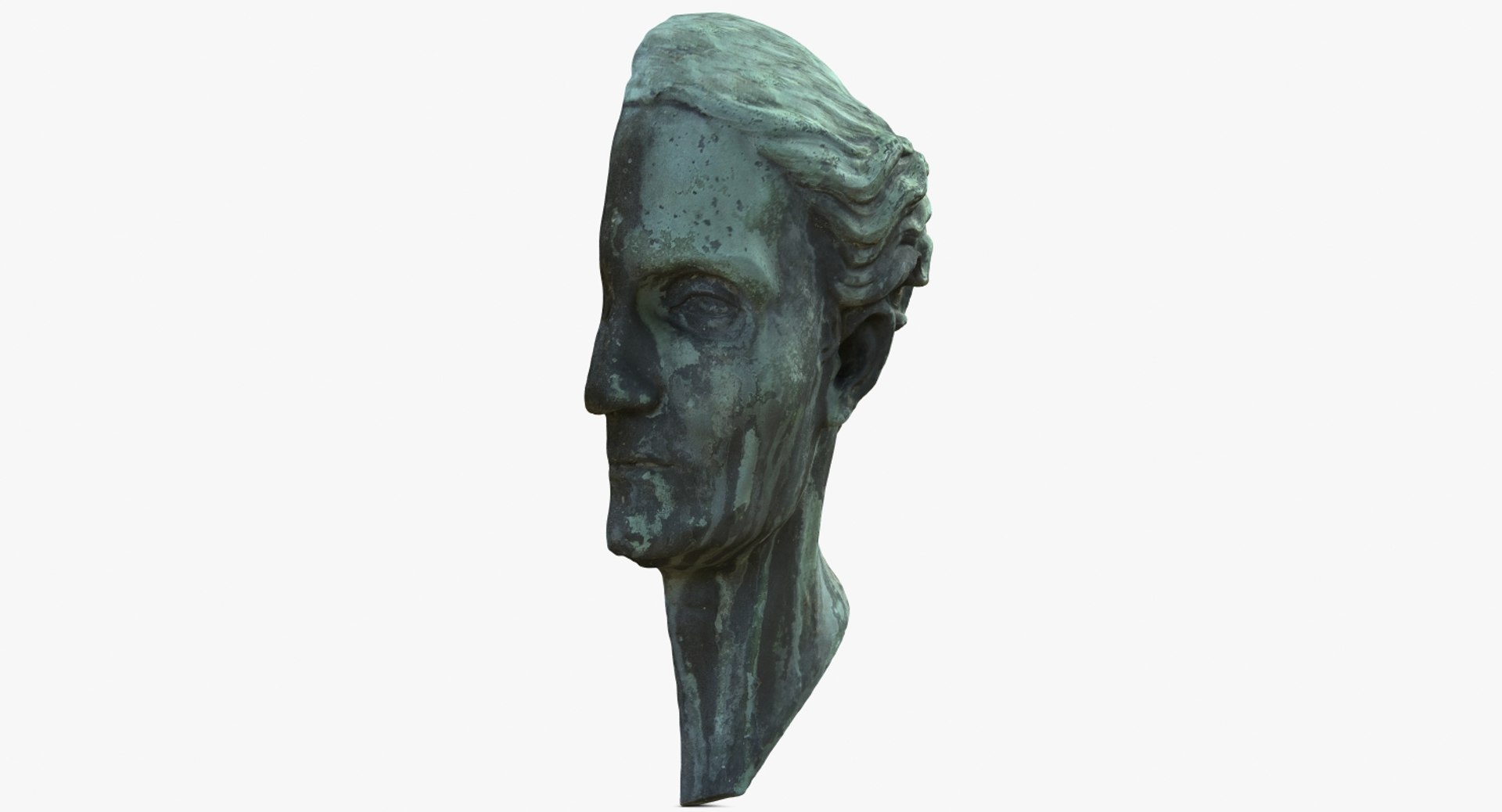 3d Bas Relief Woman Face Model