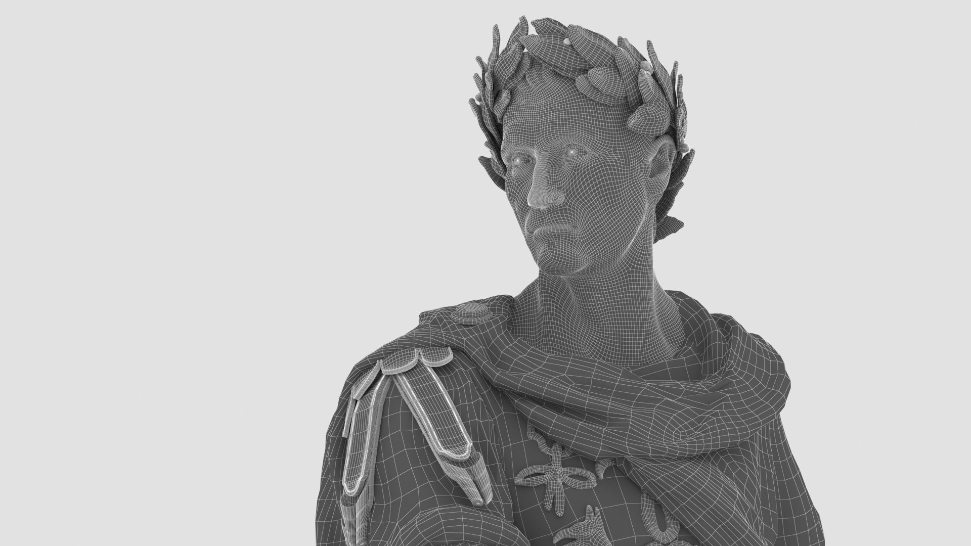 3D Model Caesar Wood Painted Statue - TurboSquid 1834993