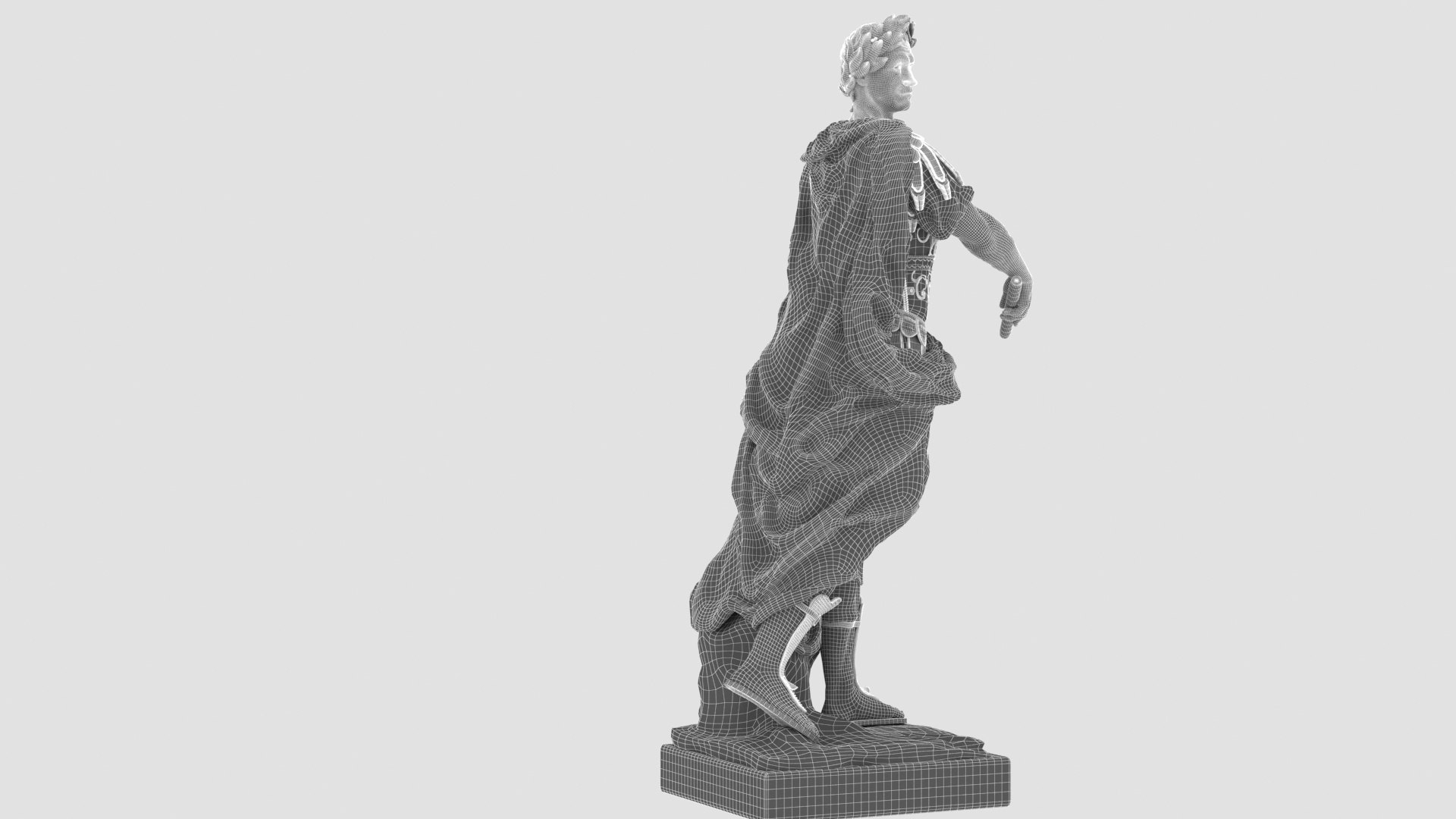 3D Model Caesar Wood Painted Statue - TurboSquid 1834993