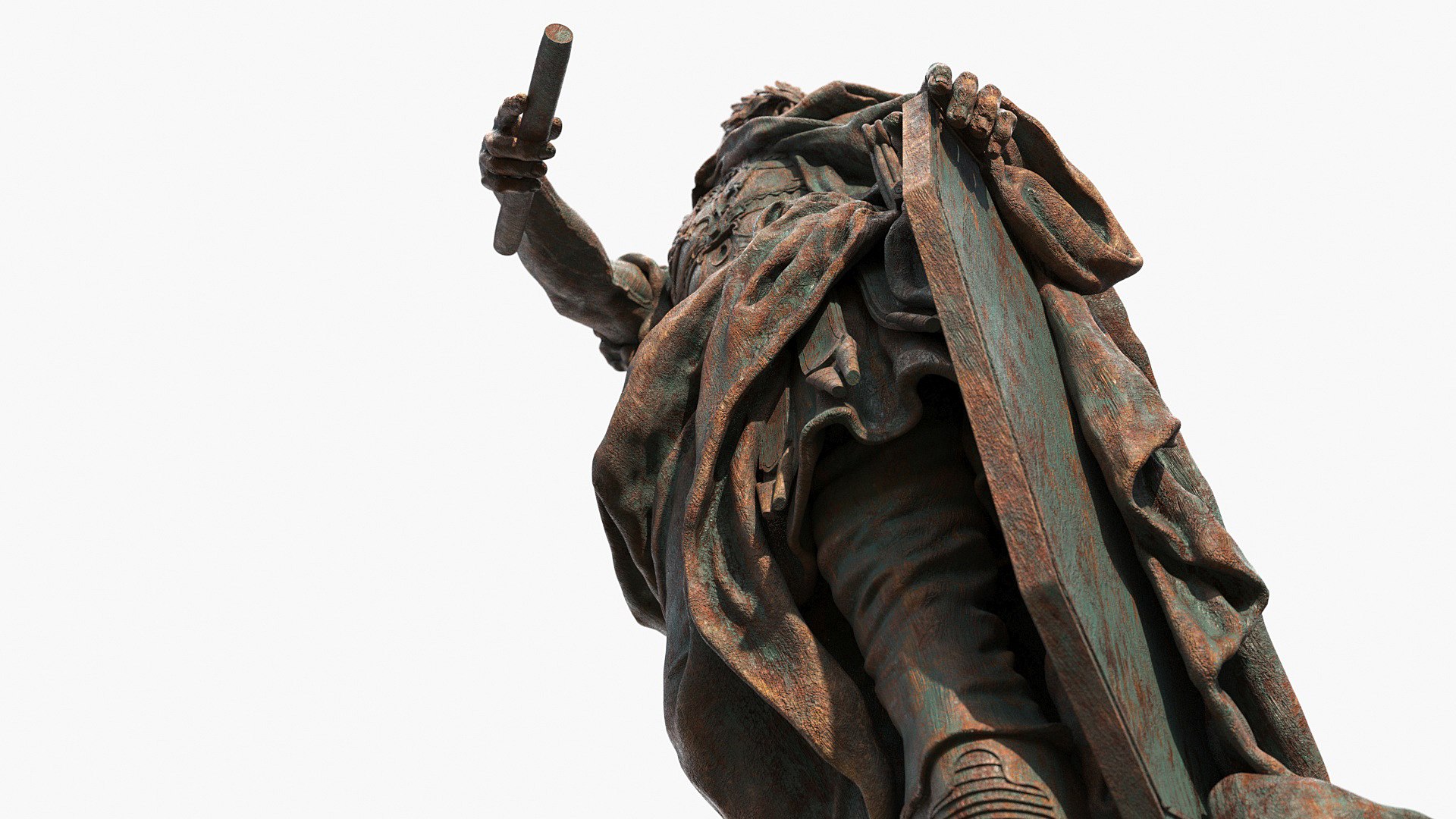 3D Model Caesar Wood Painted Statue - TurboSquid 1834993