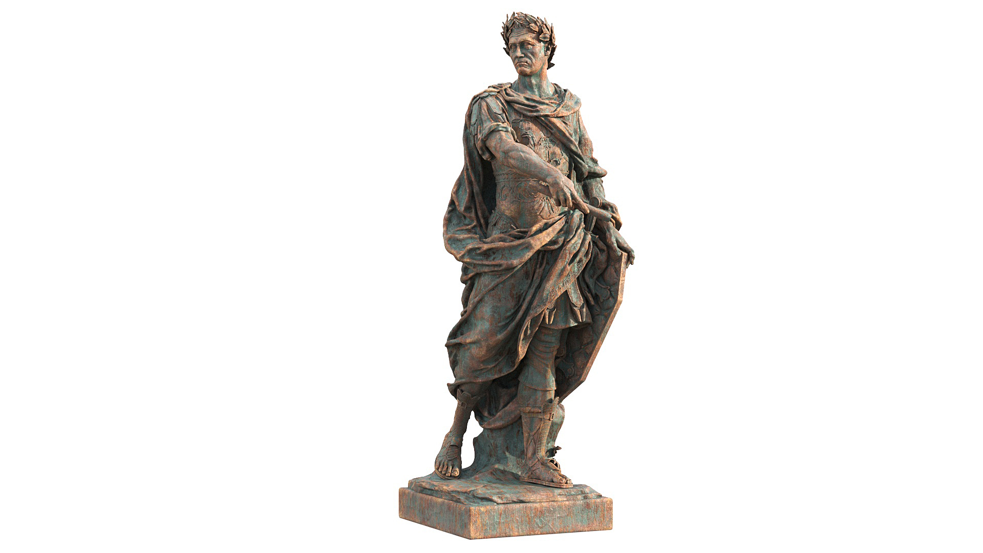 3D Model Caesar Wood Painted Statue - TurboSquid 1834993