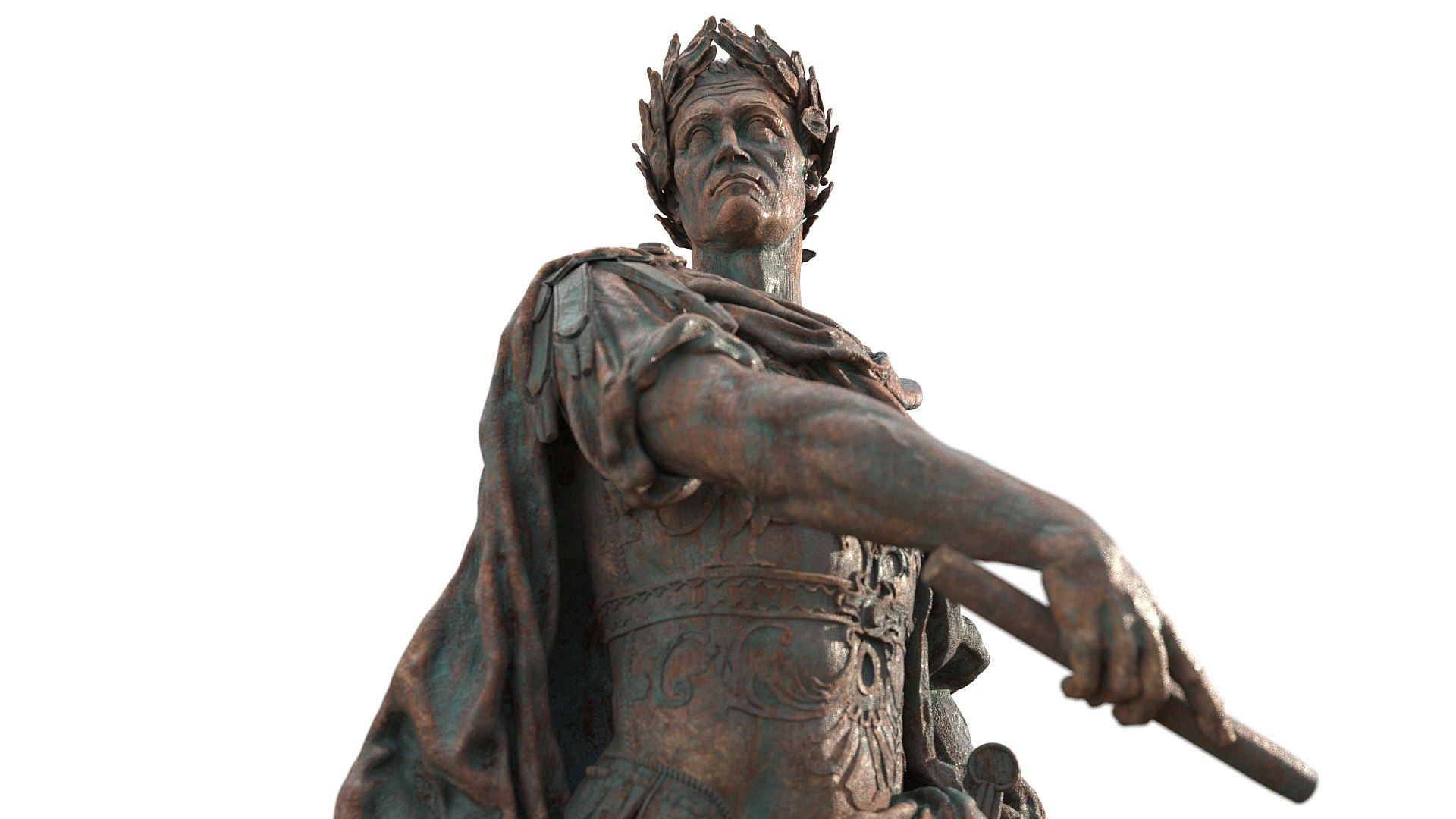 3D Model Caesar Wood Painted Statue - TurboSquid 1834993