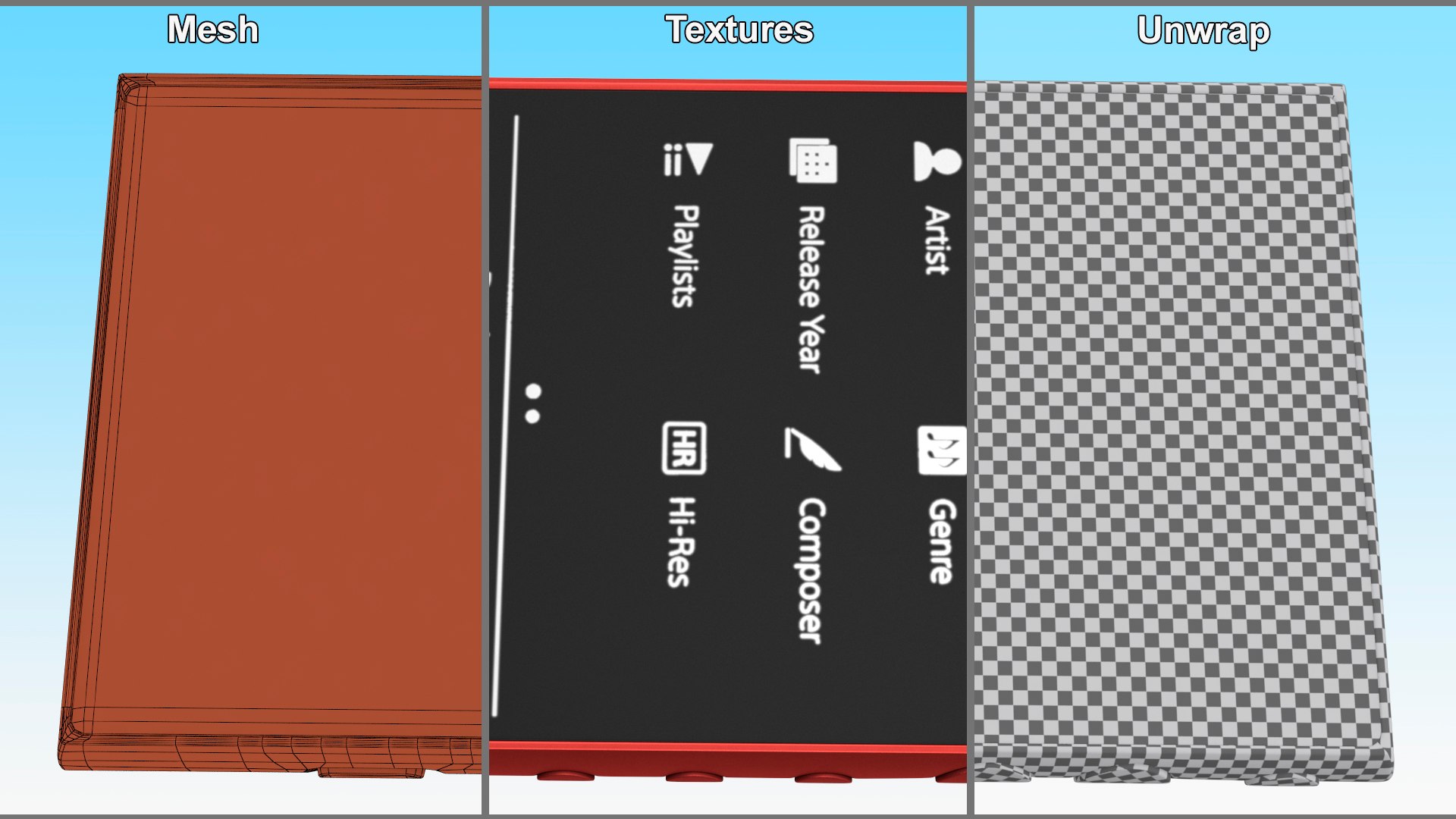 3D Model Digital MP3 Player Sony Walkman NW A105HNB Red - TurboSquid ...