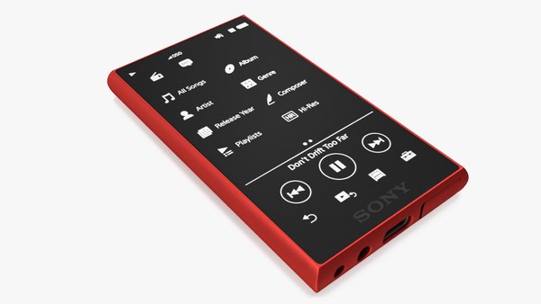 modelo 3d Reproductor MP3 Digital Sony Walkman NW A105HNB Rojo ...
