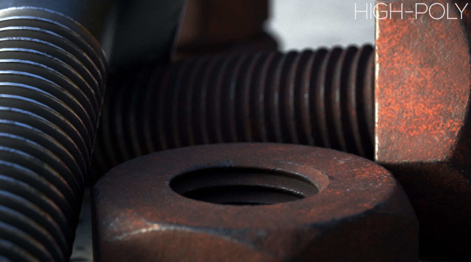 3d Model Photorealistic Bolts - Pbr