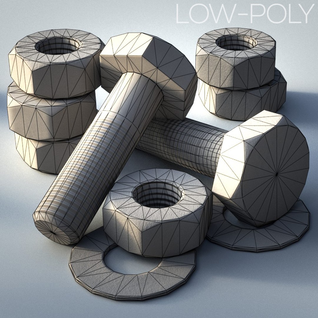 3d Model Photorealistic Bolts - Pbr