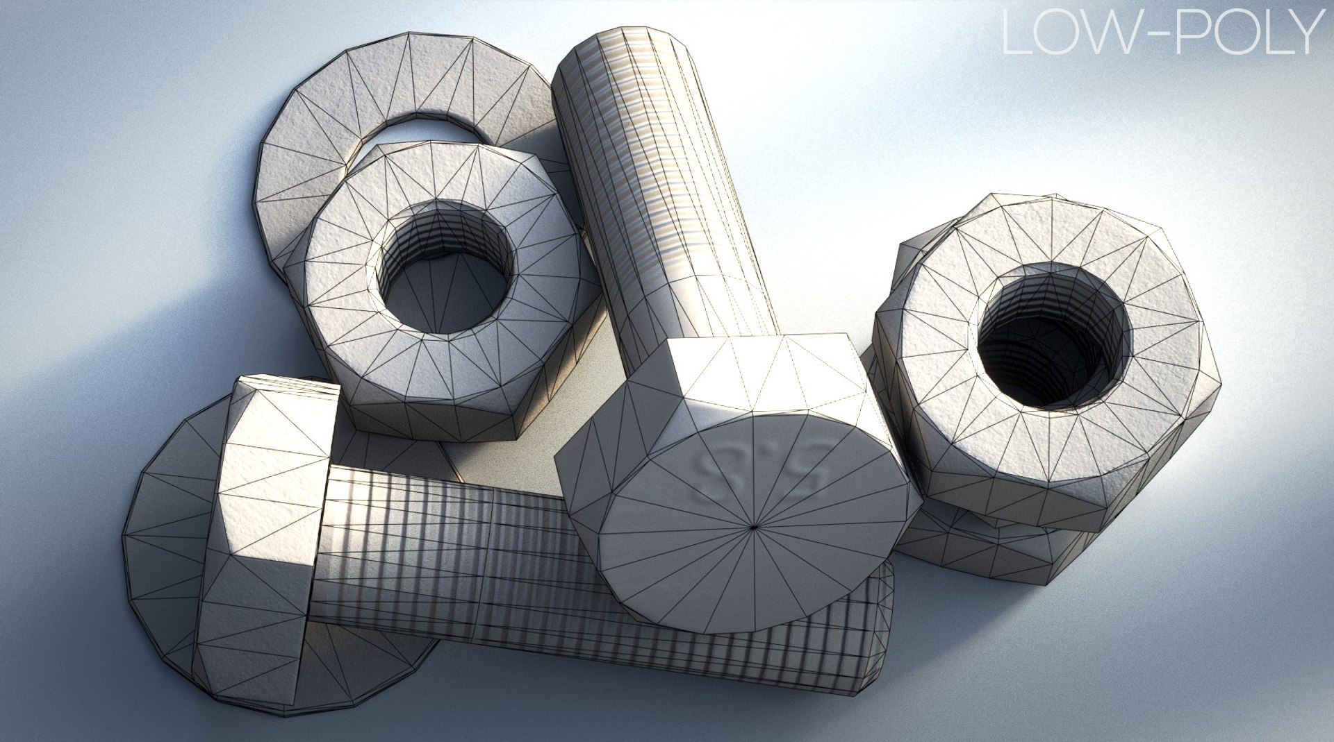 3d Model Photorealistic Bolts - Pbr