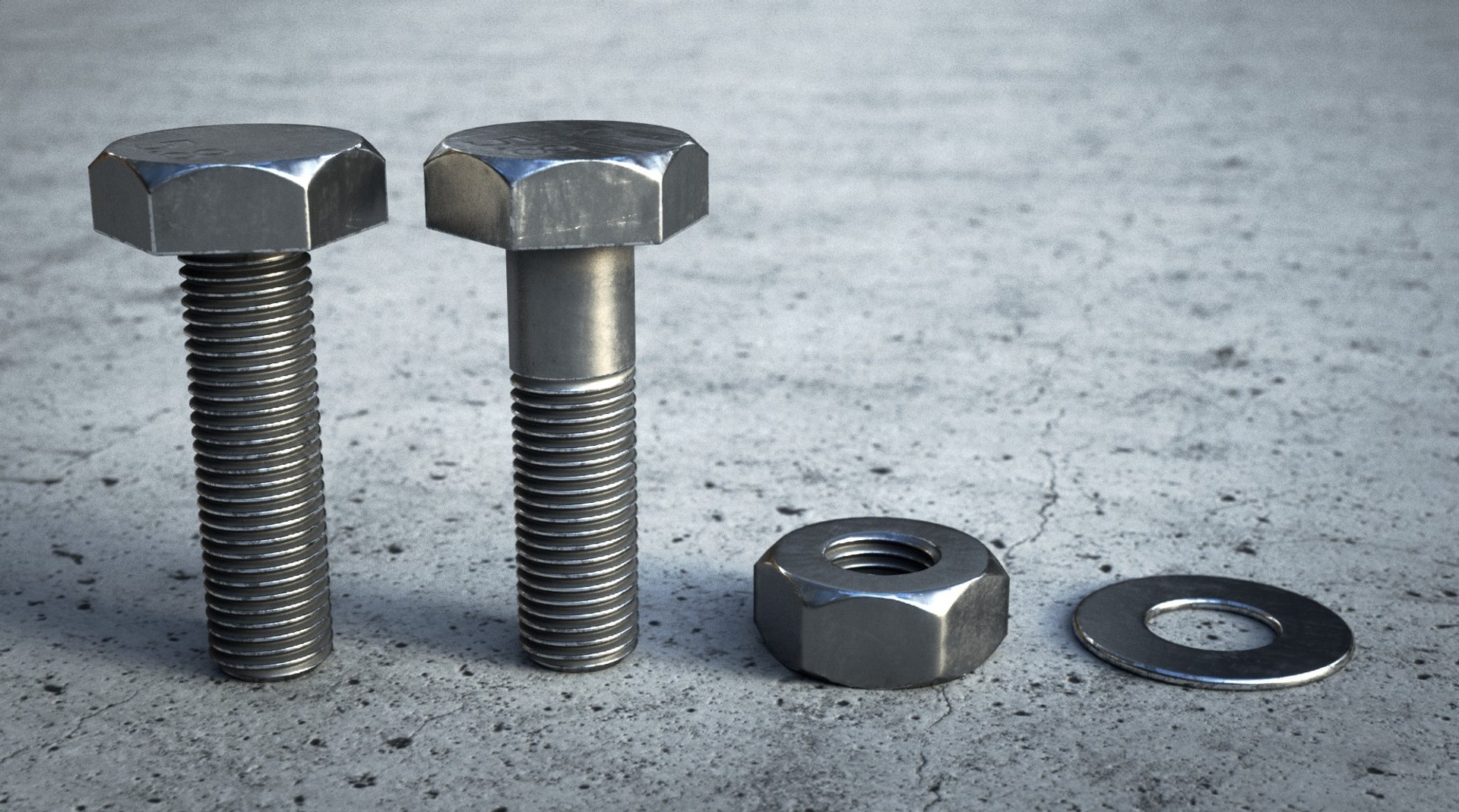 3d Model Photorealistic Bolts - Pbr