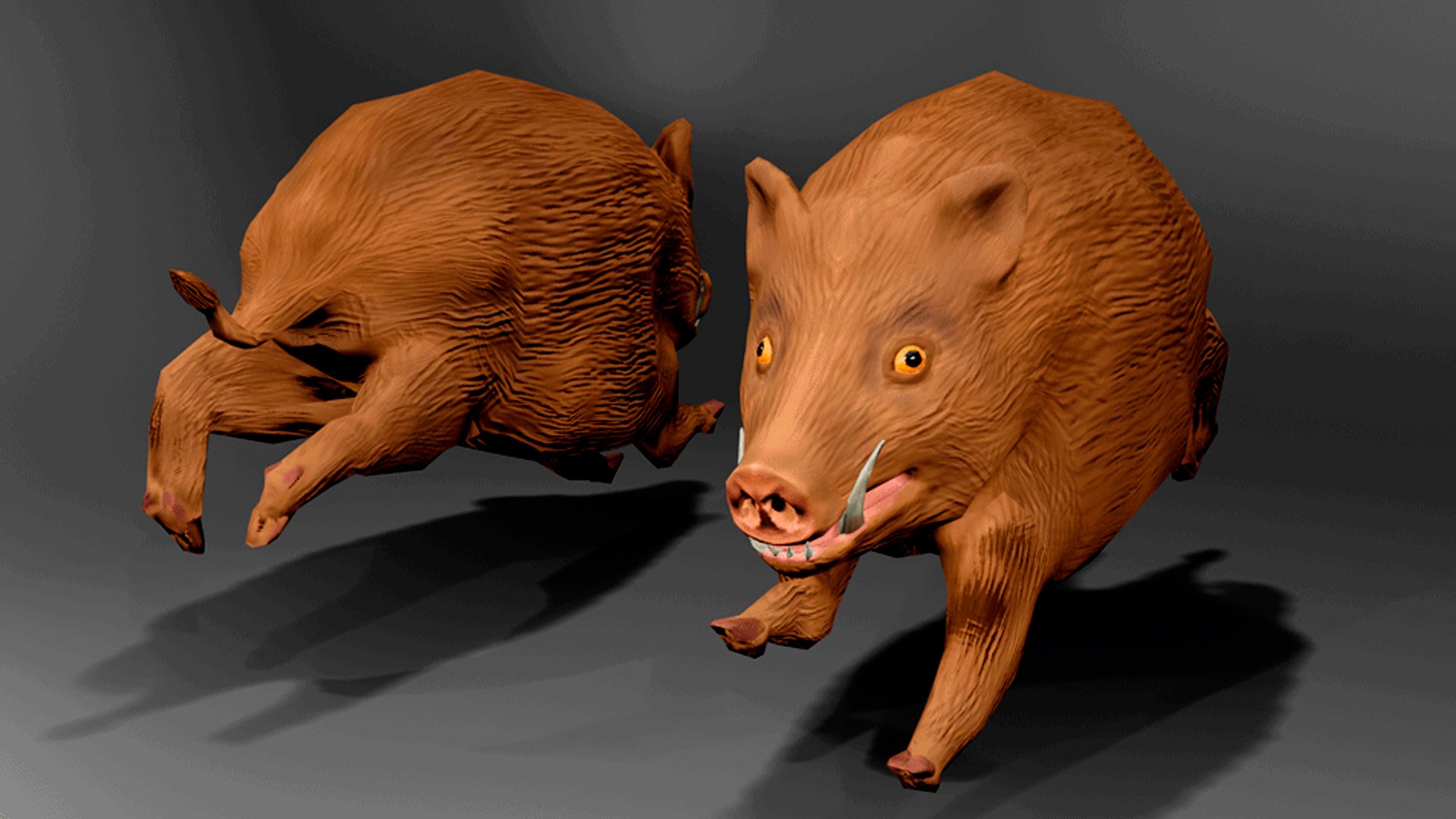 3D Gameready Animated Hog - TurboSquid 1799813