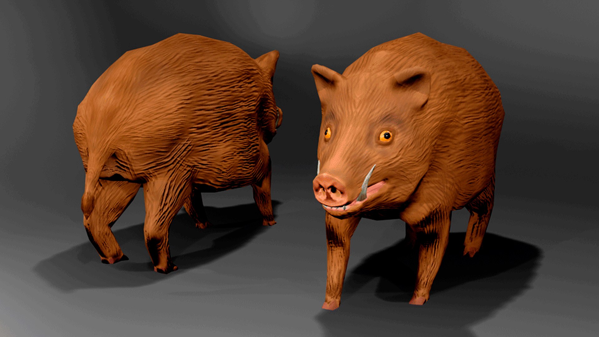 3D Gameready Animated Hog - TurboSquid 1799813