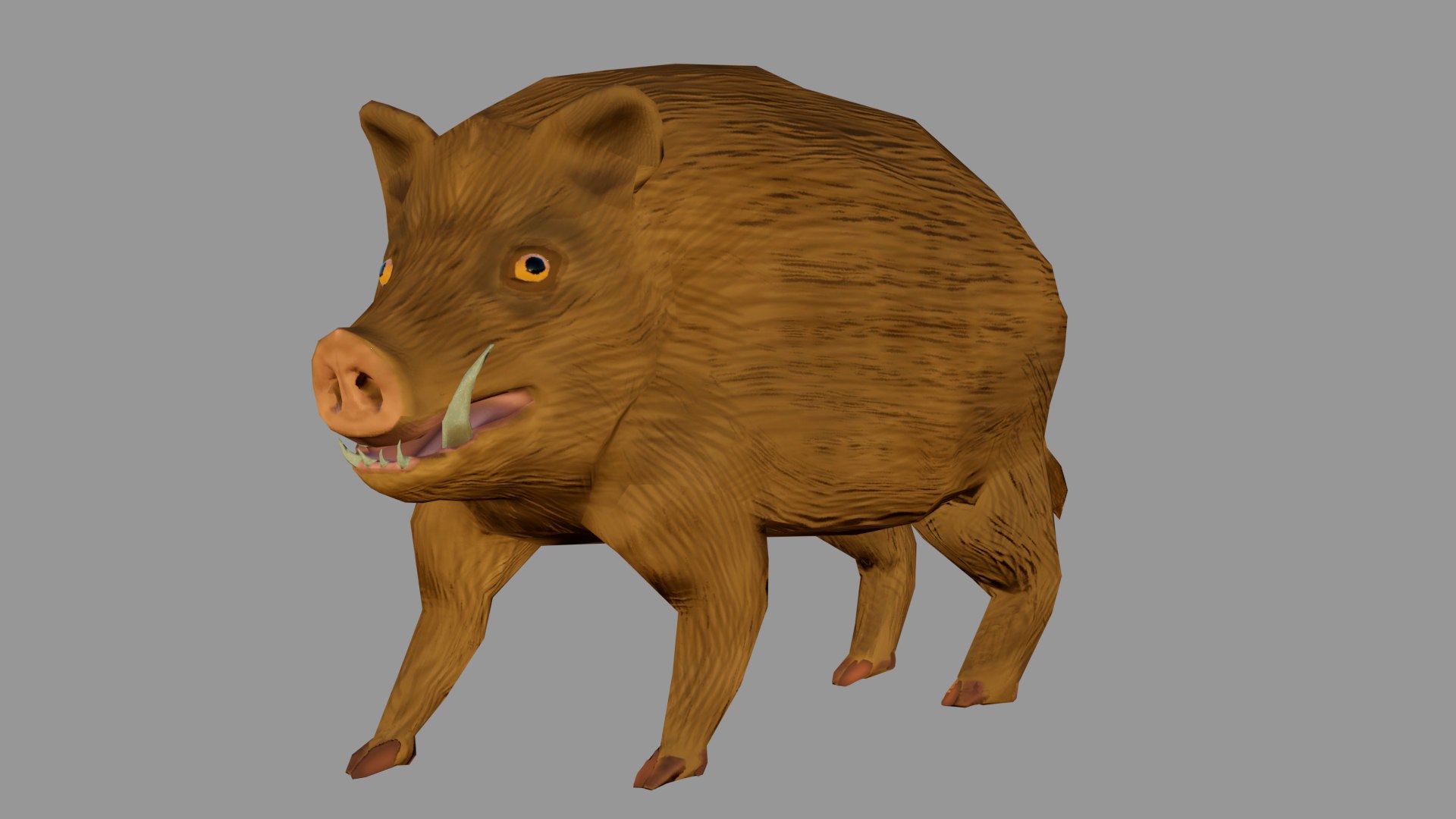 3D Gameready Animated Hog - TurboSquid 1799813