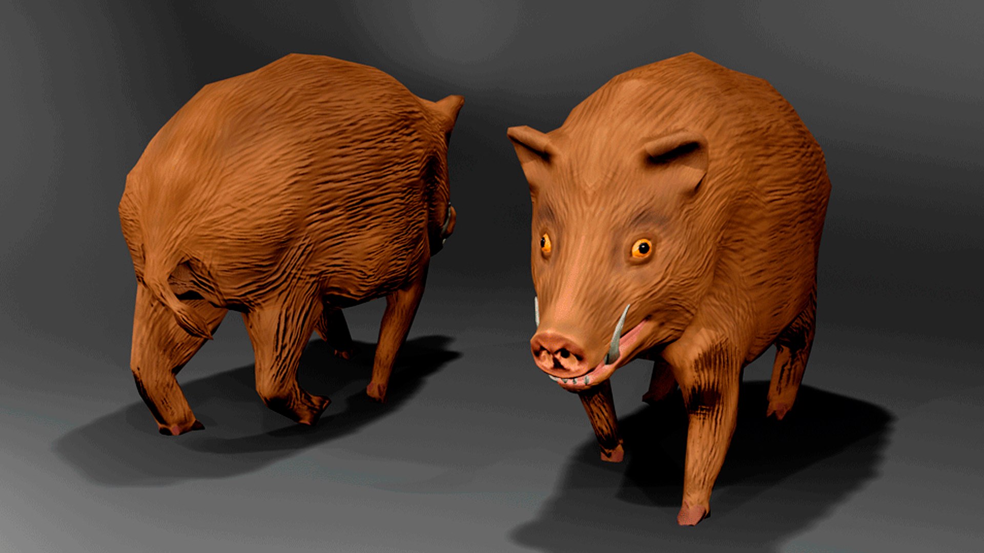 3D Gameready Animated Hog - TurboSquid 1799813