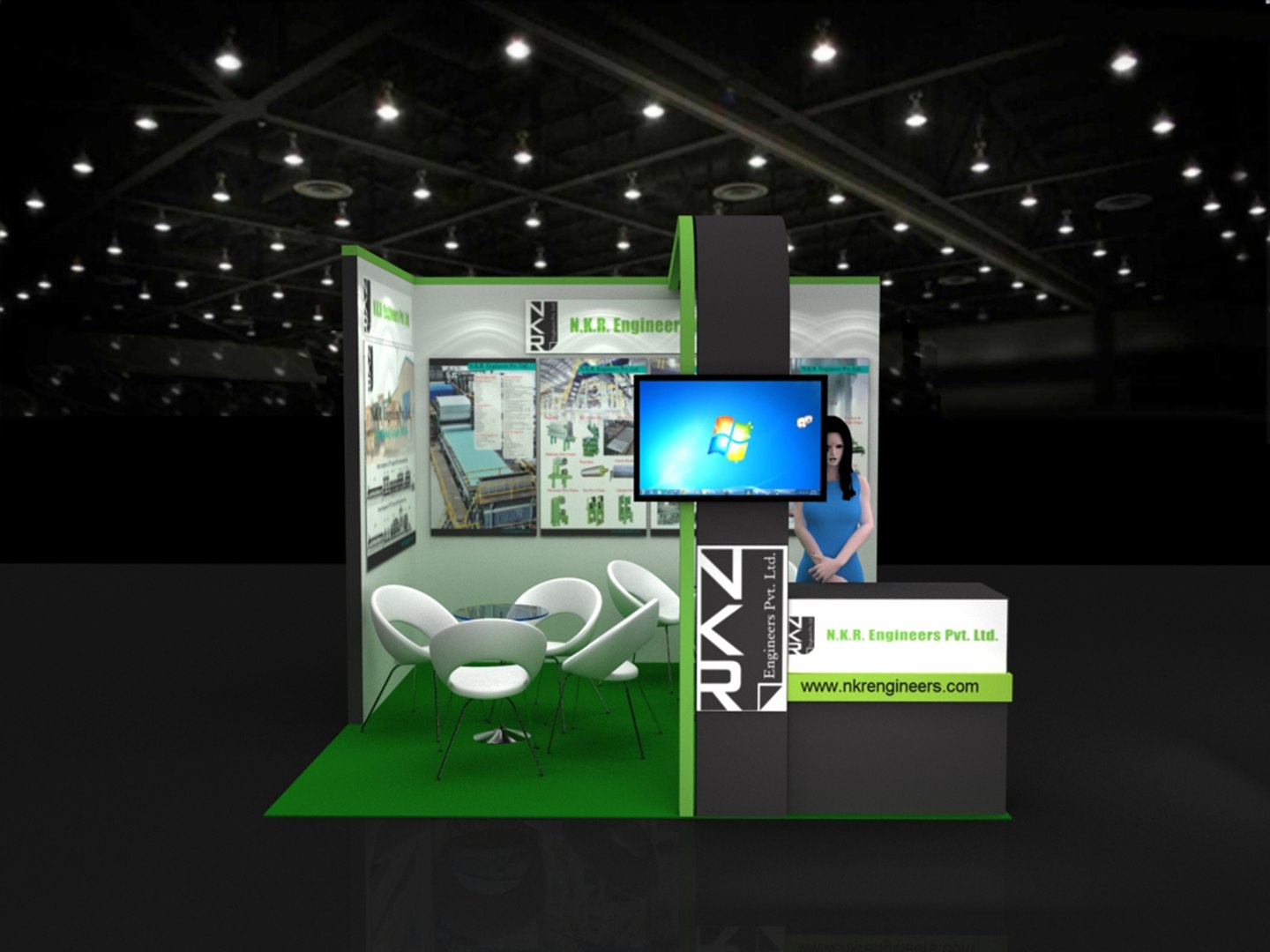 3D 3 side open stand - TurboSquid 1989858