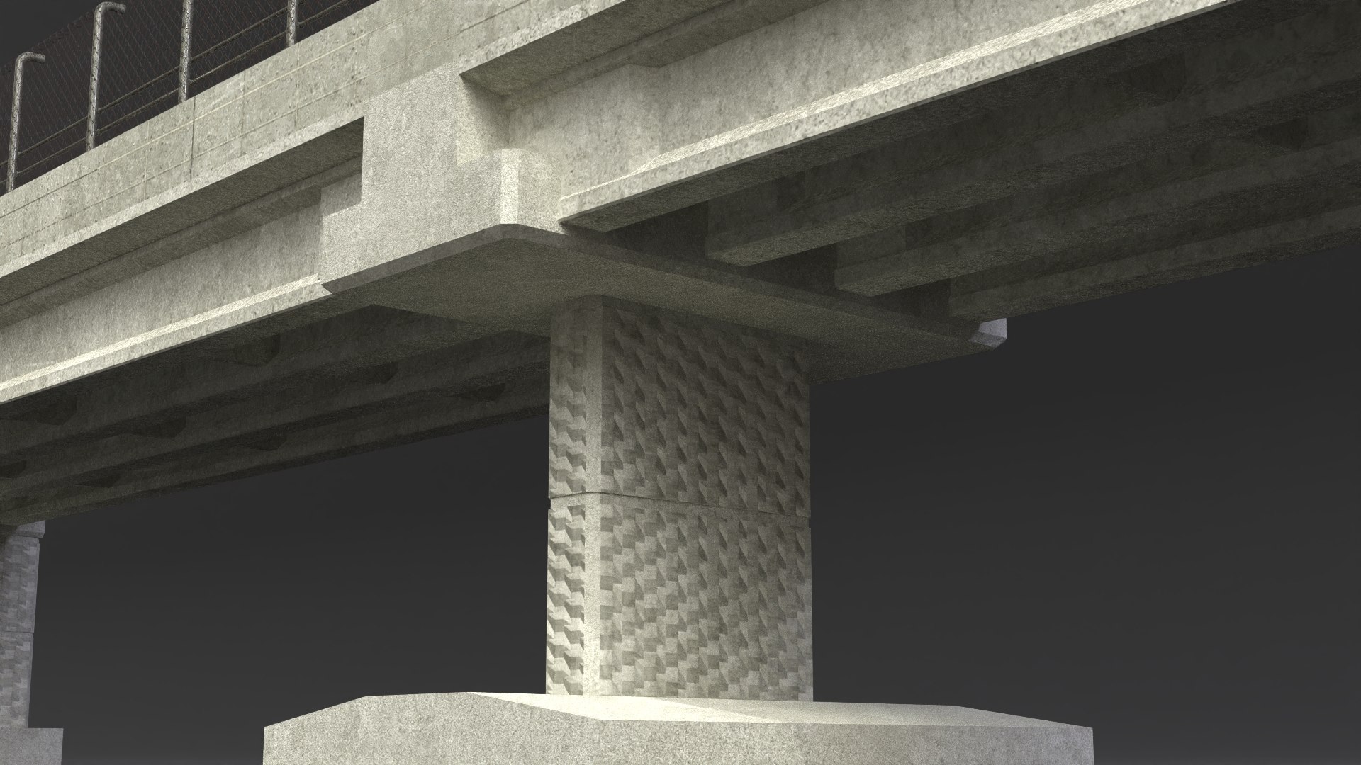 3D Model PBR Lowpoly Bridge Overpass Game Ready Modular Element ...