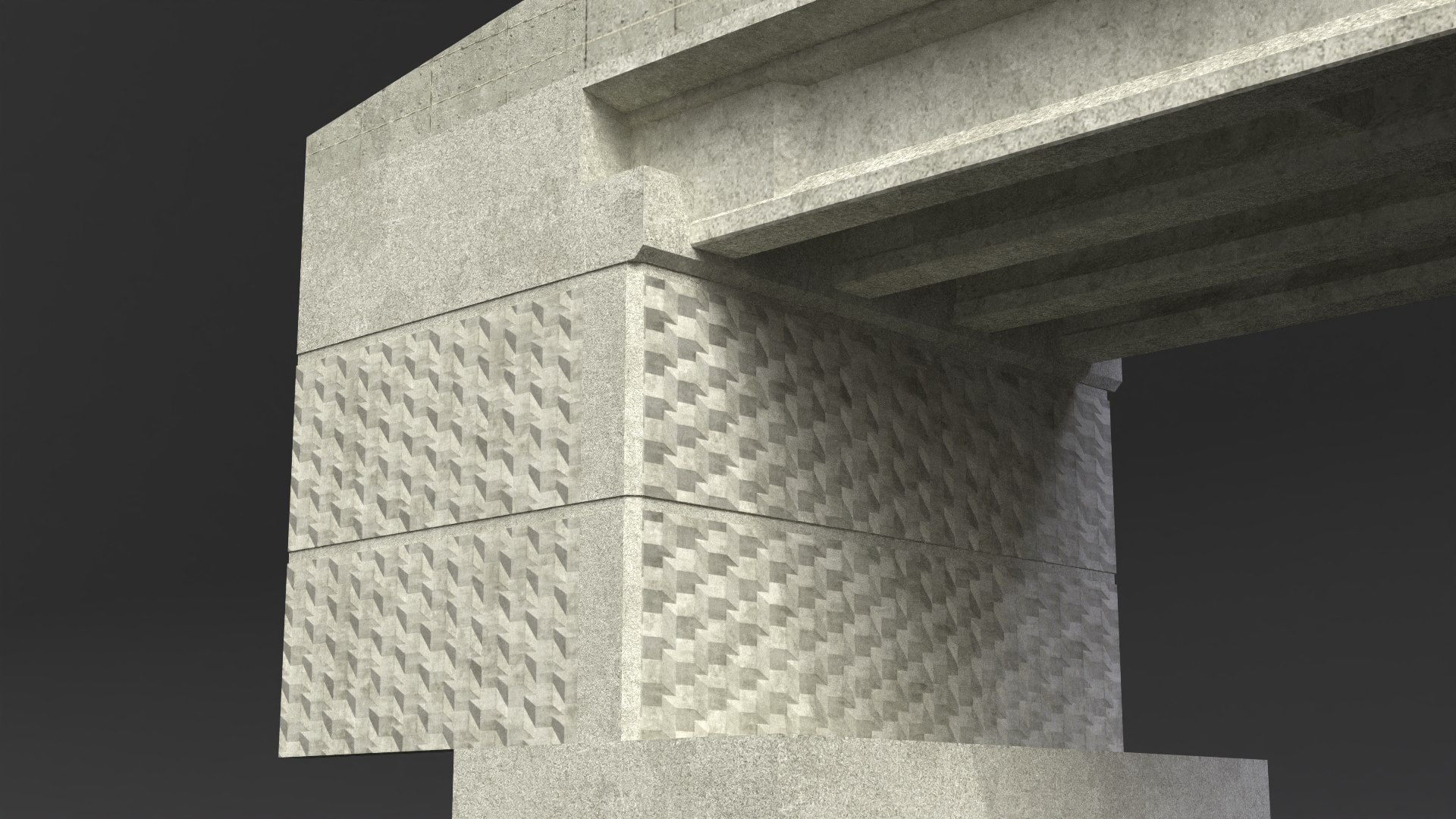 3D Model PBR Lowpoly Bridge Overpass Game Ready Modular Element ...