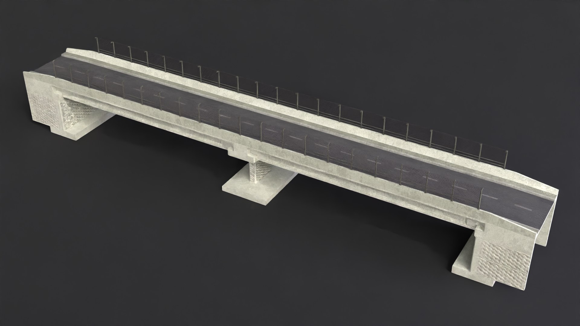 3D Model PBR Lowpoly Bridge Overpass Game Ready Modular Element - TurboSquid 2124362