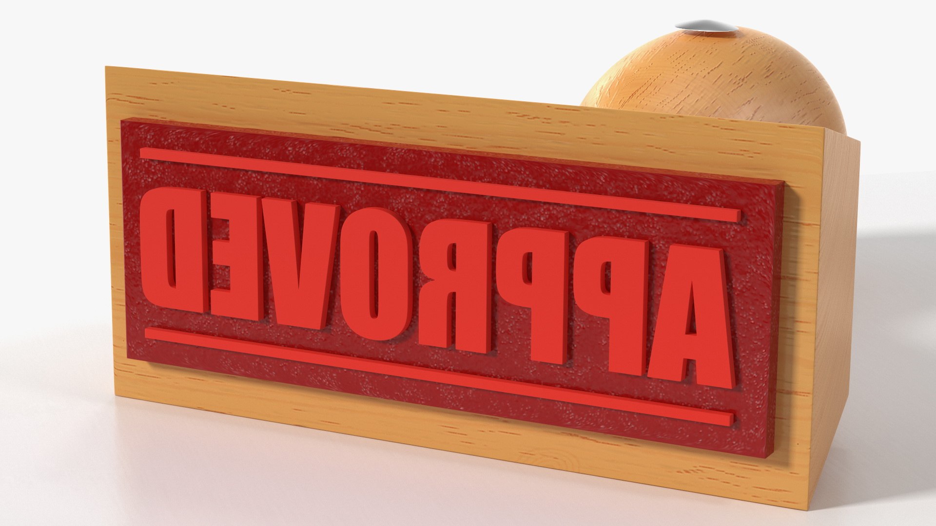 Wood Stamp With Inkpad Approved Set 3D Model - TurboSquid 1815023