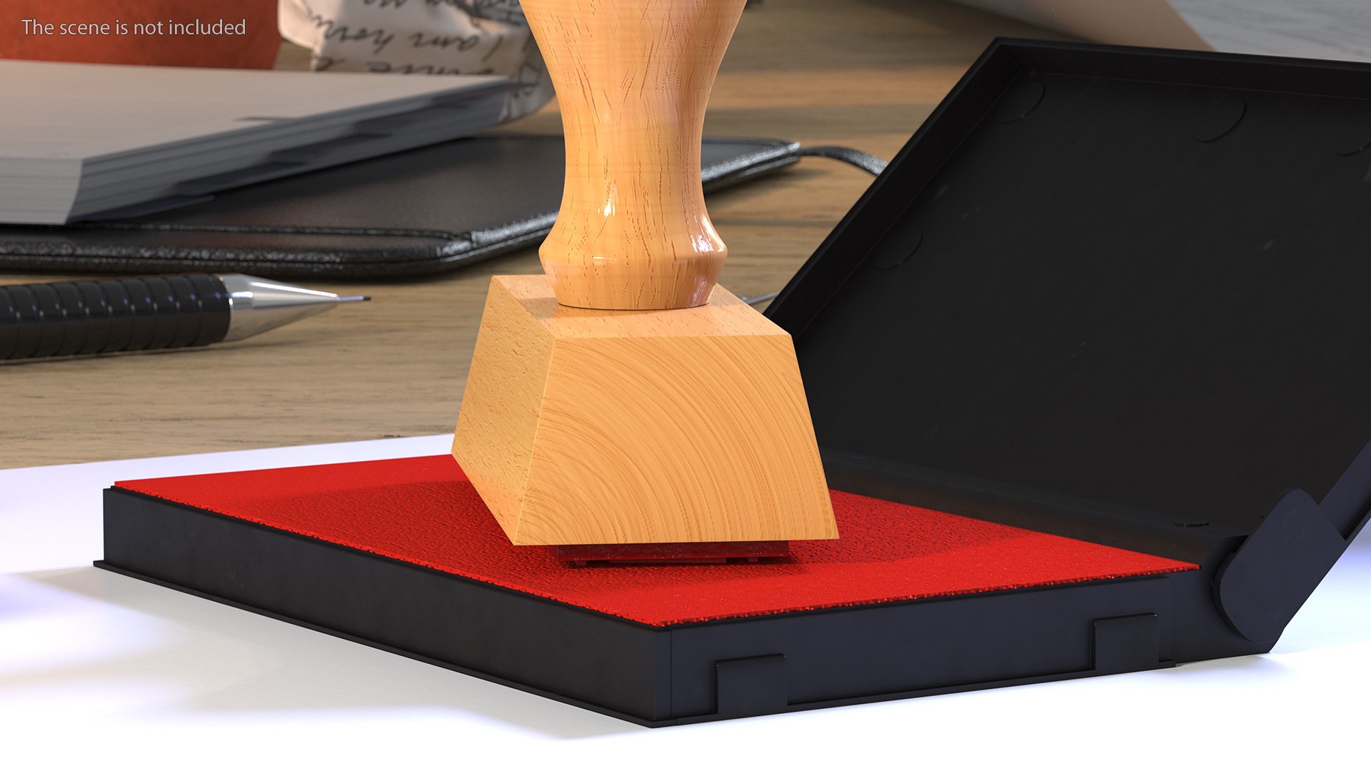 Wood Stamp With Inkpad Approved Set 3D Model - TurboSquid 1815023