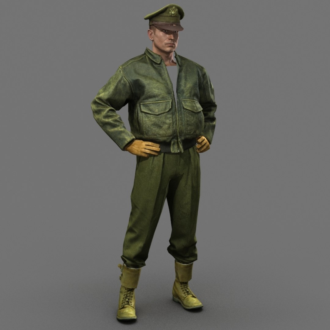 3d Model Ww2 Pilot