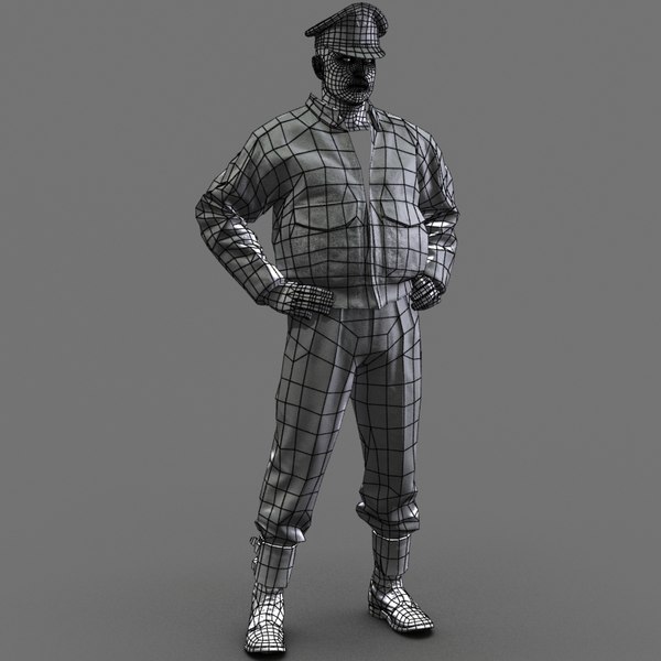 3d model ww2 pilot
