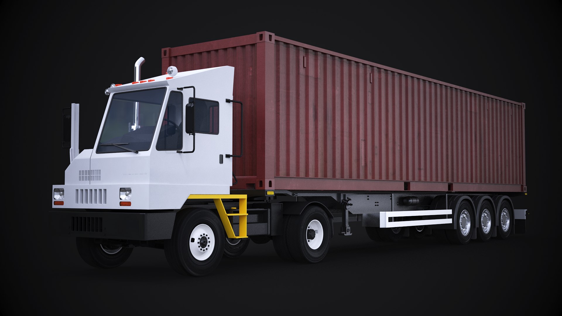 Tractor Trailer Container Model - TurboSquid 1650945