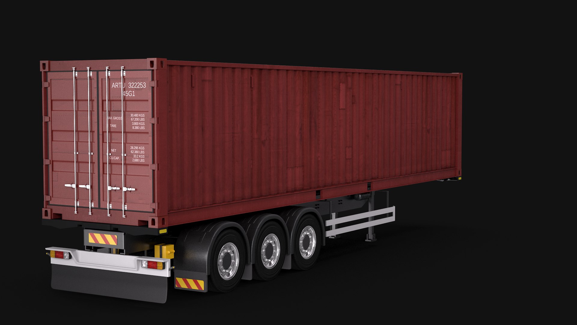 Tractor Trailer Container Model - TurboSquid 1650945