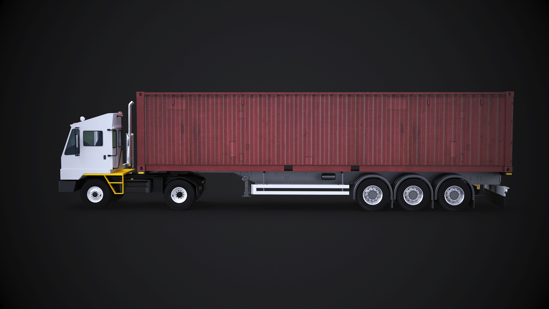 Tractor trailer container model - TurboSquid 1650945
