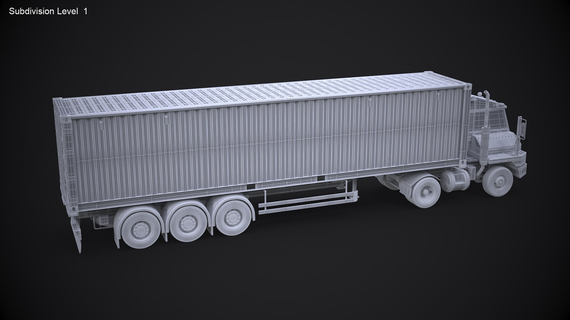 Tractor trailer container model - TurboSquid 1650945