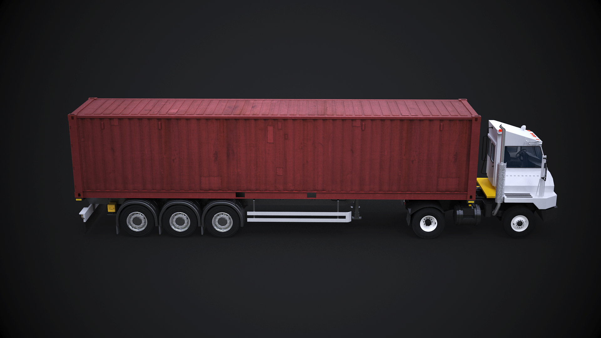 Tractor trailer container model - TurboSquid 1650945