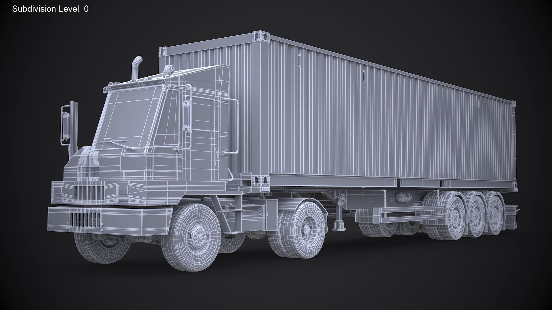 Tractor trailer container model - TurboSquid 1650945