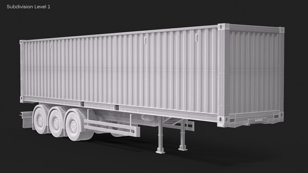 Tractor trailer container model - TurboSquid 1650945