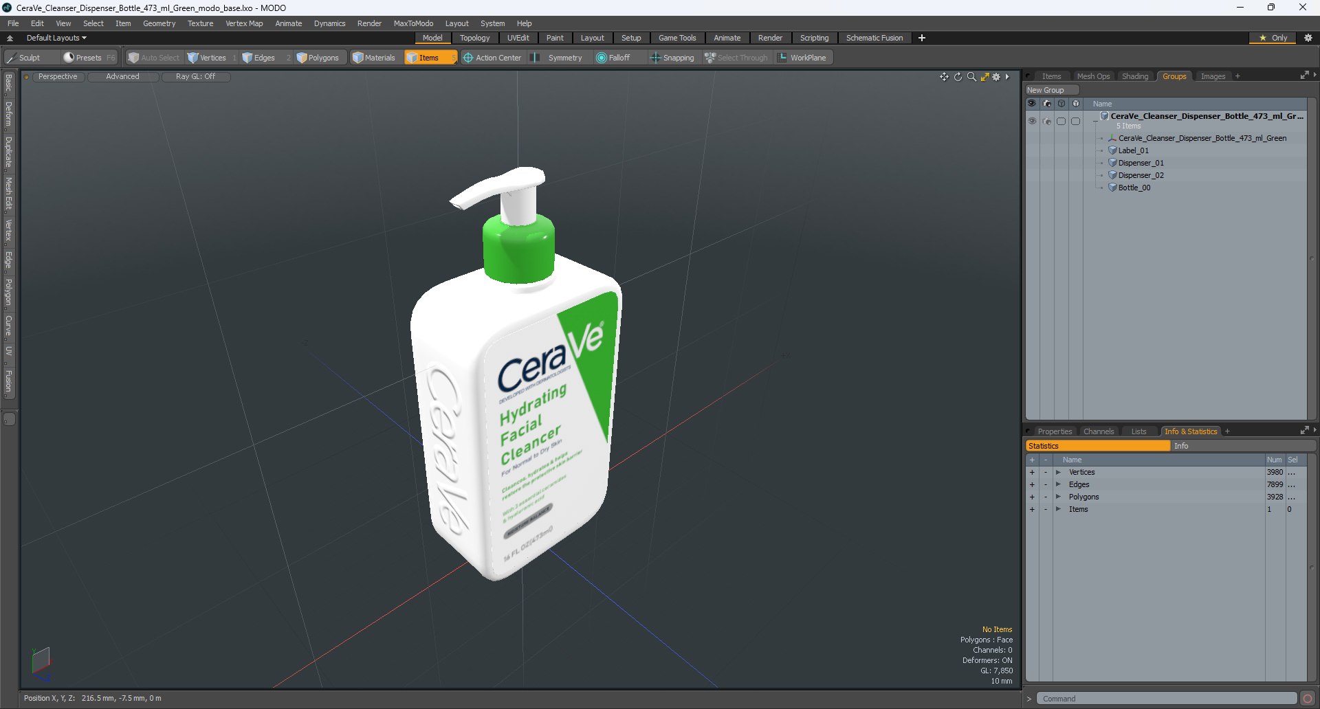 CeraVe Cleanser Dispenser Bottle 473 Ml Green 3D Model - TurboSquid 2283342